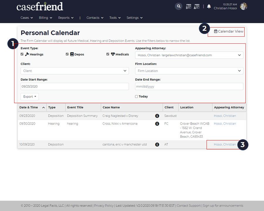 Personal Calendar – Casefriend