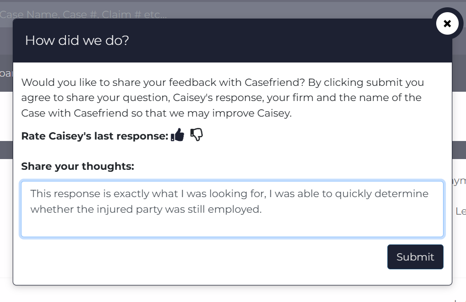 💬 Using Caisey's Answers – Casefriend